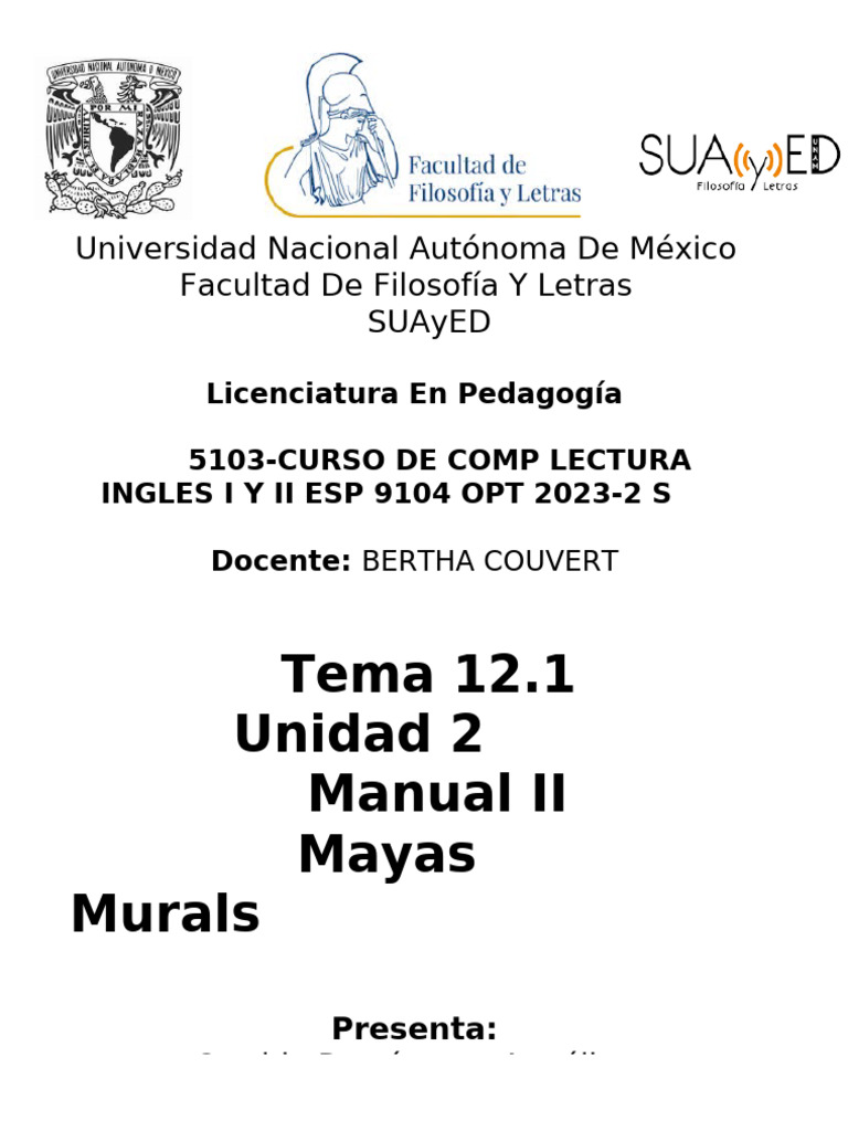 Garrido Dominguez Angelica 9104 COMP LEC InglesI y EspII Act11 | PDF | Ciencias sociales | Arte
