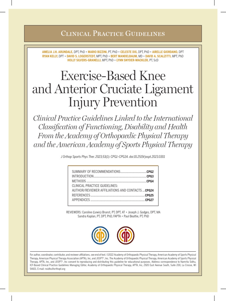 Arundale Et Al 2023 Exercise Based Knee and Anterior Cruciate Ligament ...