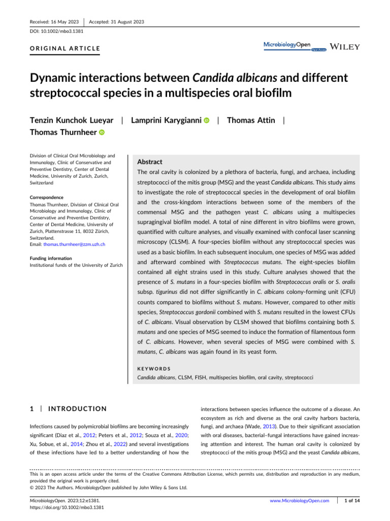 Dynamic Interaction Candida and | PDF