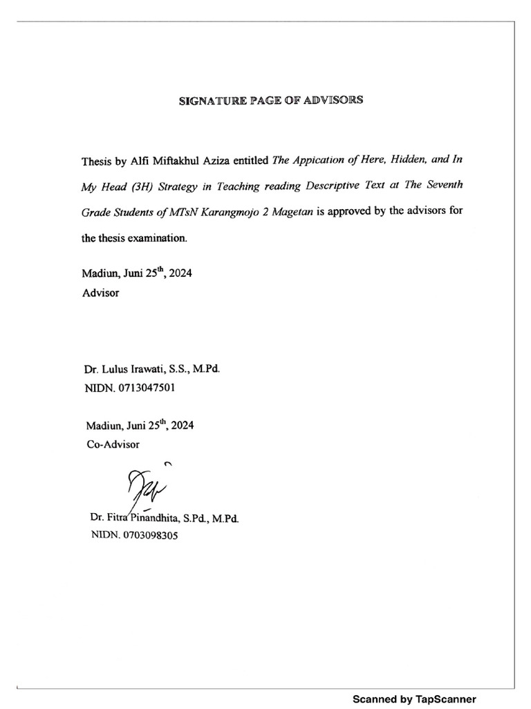 Scan Signature Page of Advisor | PDF