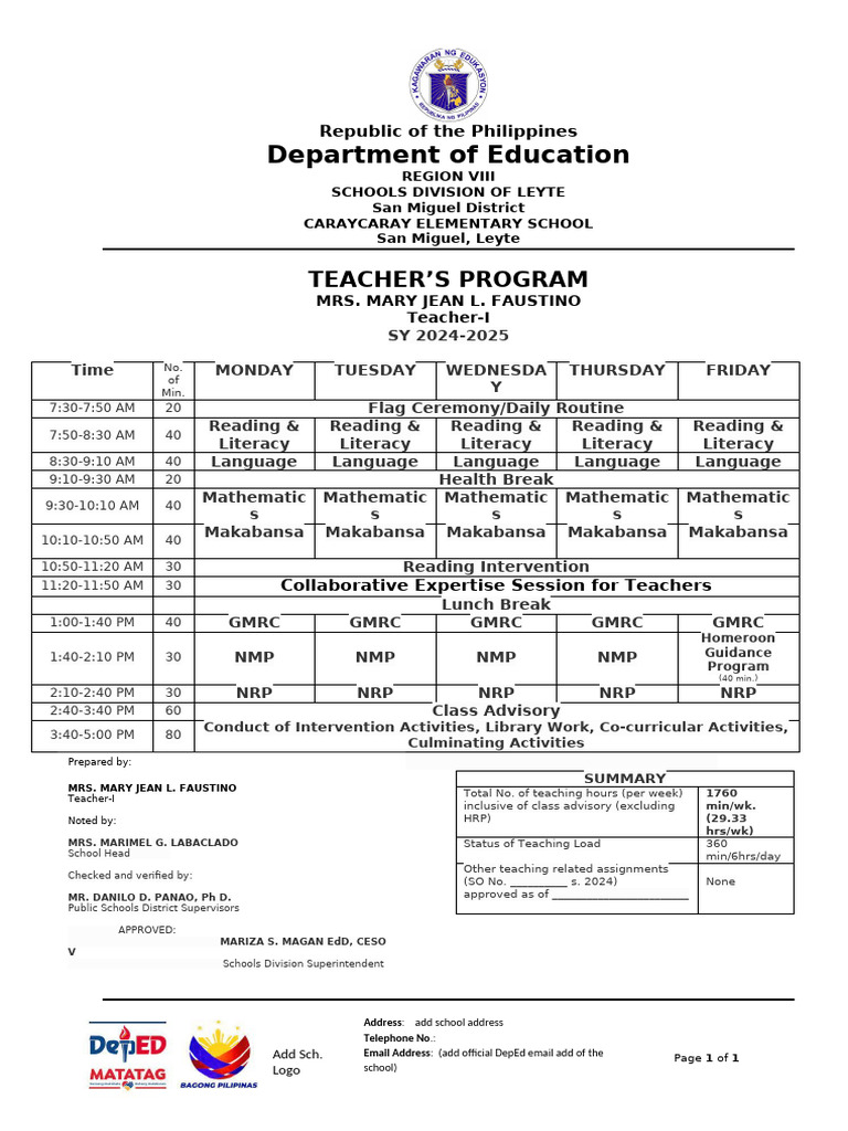 Teachers Program New Template QMS | PDF