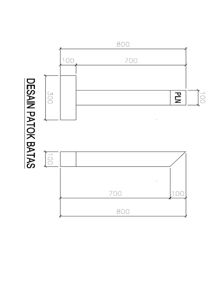 Desain Patok Batas 2d | PDF