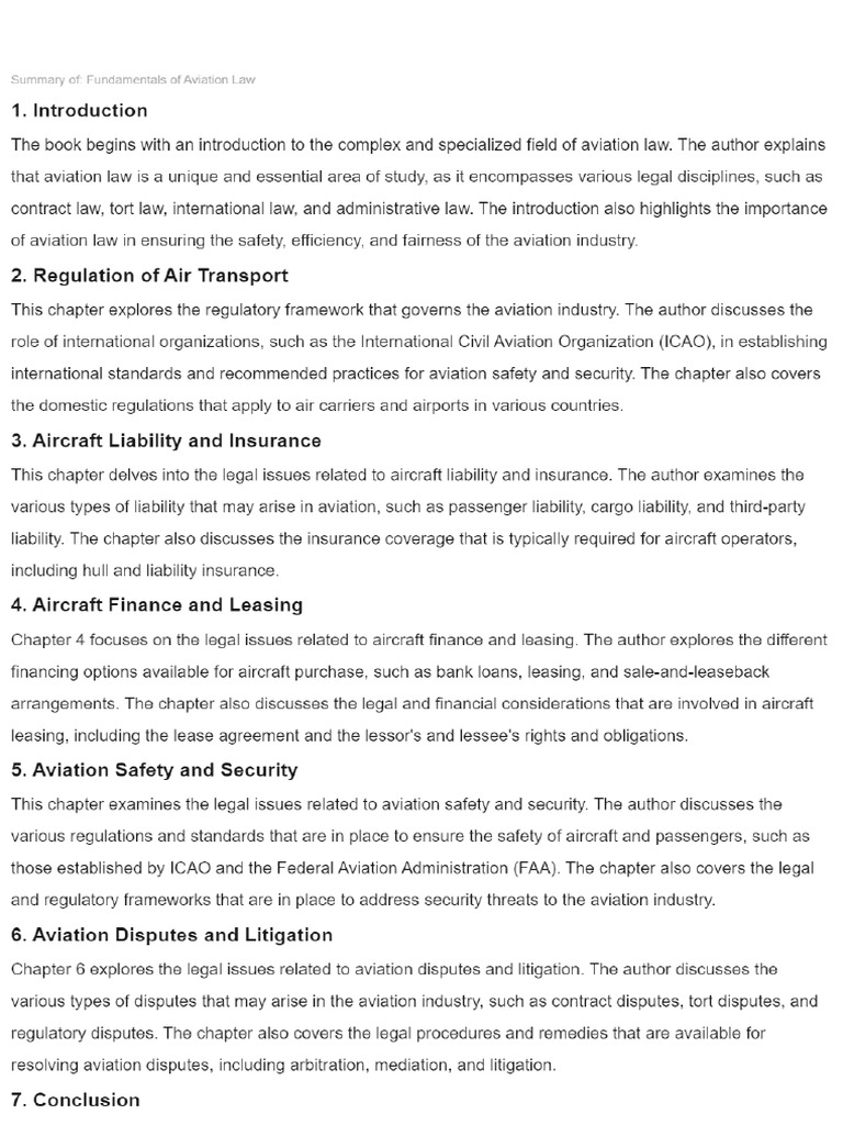 Fundamentals of Aviation Law | PDF