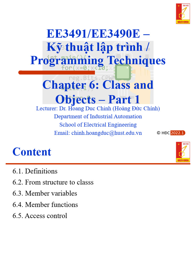 Chapter6 Class and Objects | PDF | Object (Computer Science) | Computers