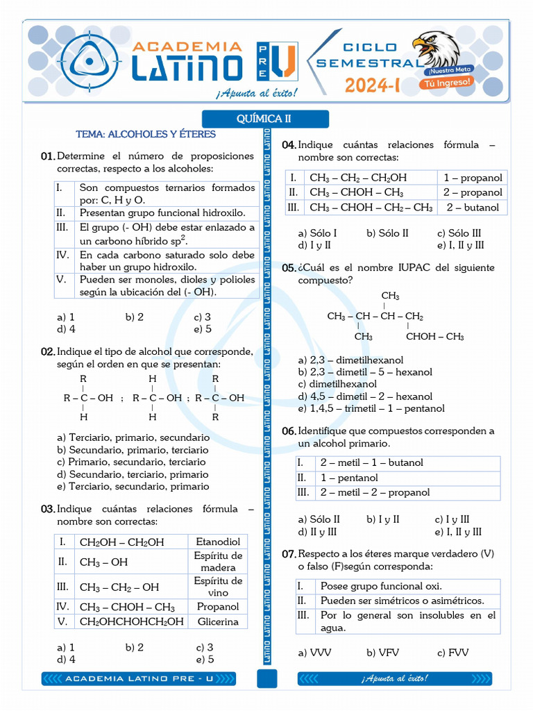 Semana 06 - Alcoholes y Éteres | PDF