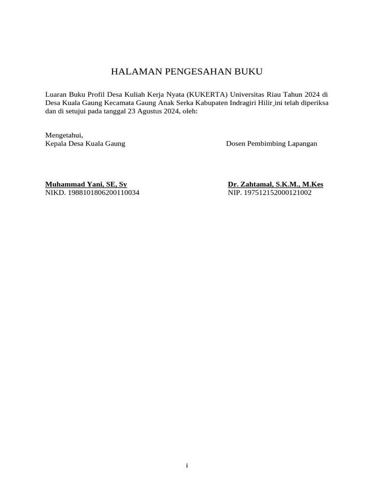 Buku Profil Desa Kuala Gaung Pdf