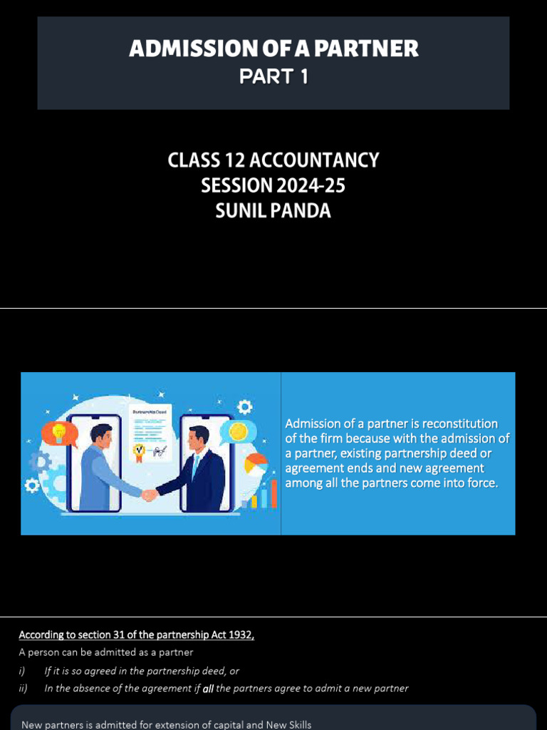 Admission of A Partner SUNIL PANDA | PDF