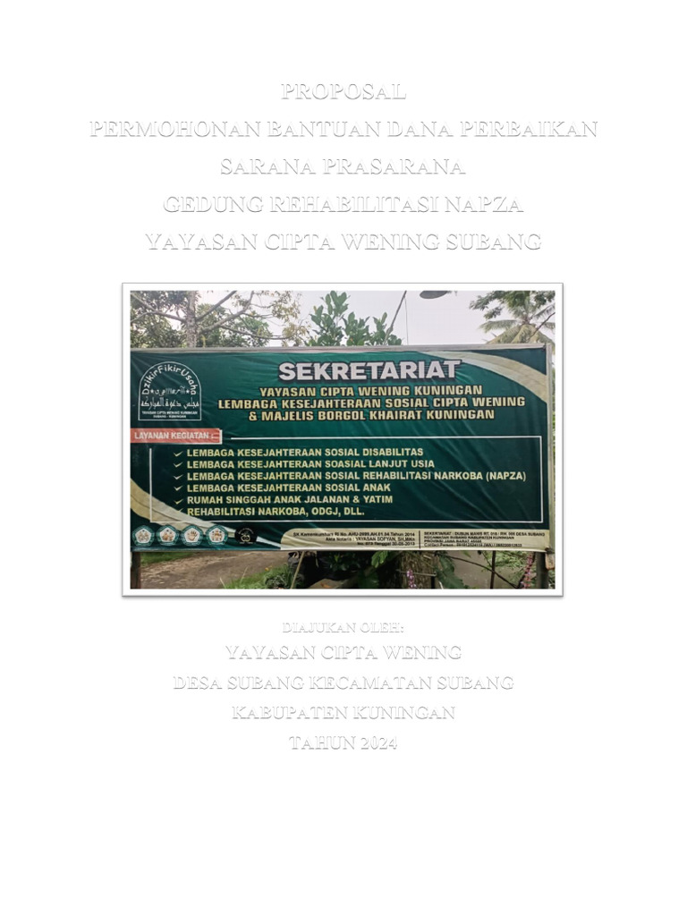 PROPOSAL PERBAIKAN SARPRAS GEDUNG YAYASAN CW | PDF