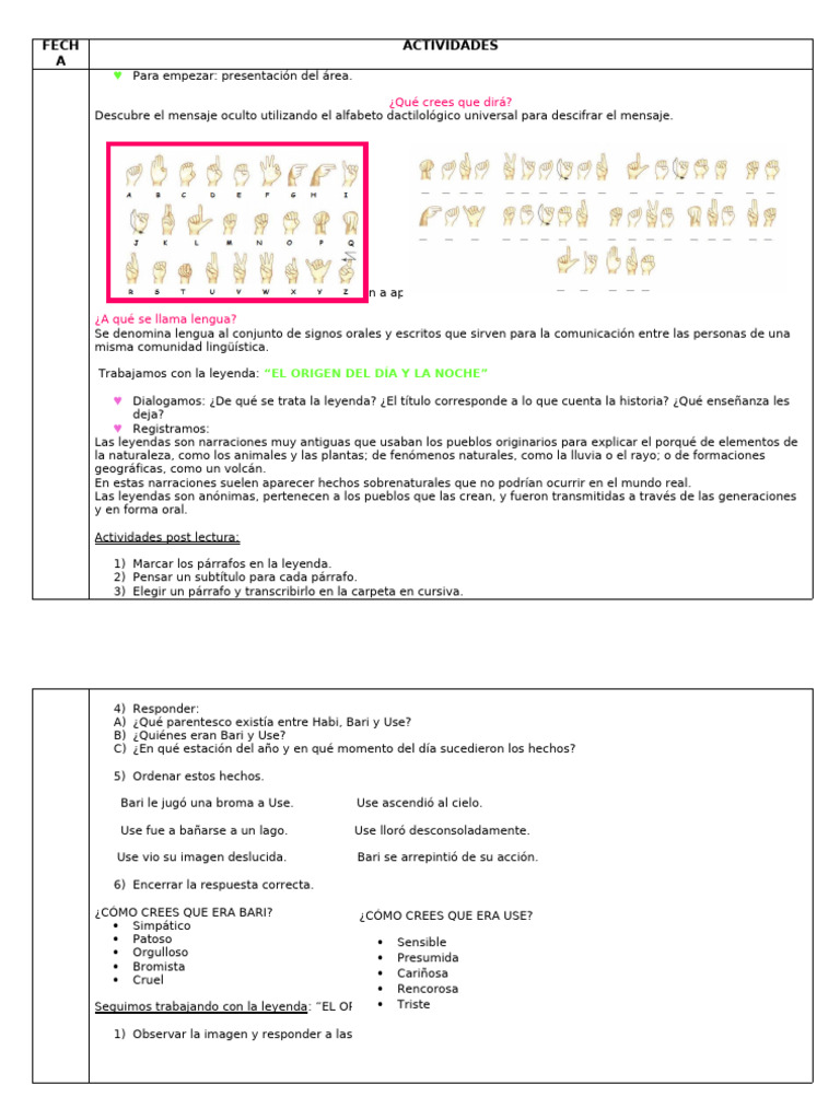 Lengua Clases 2 | PDF