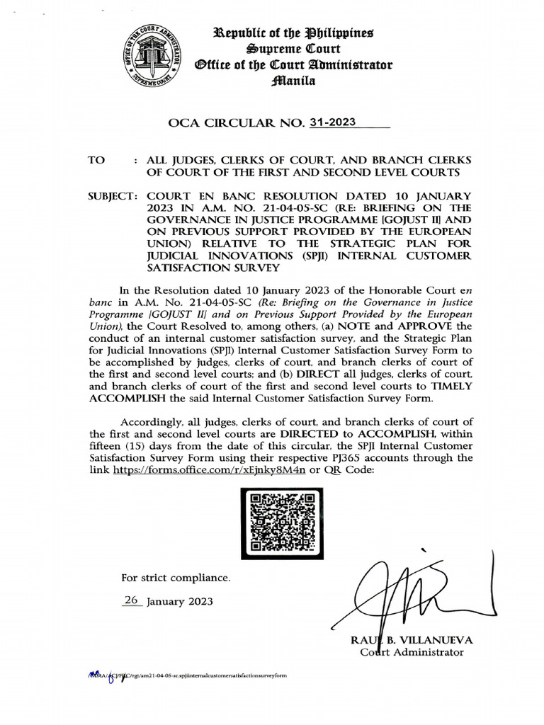 OCA Circular No. 31-2023 | PDF