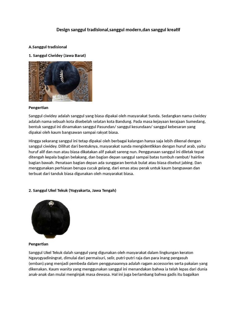 Design Sanggul Tradisional-1 | PDF