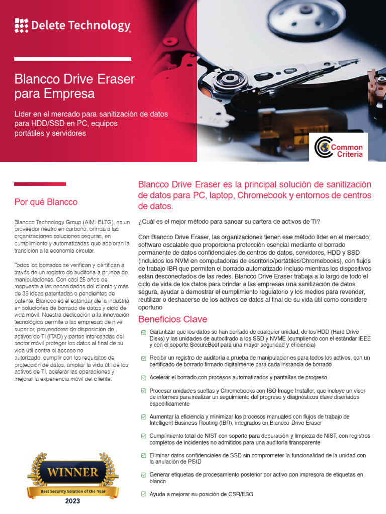 Blancco Drive Eraser Enterprice | PDF