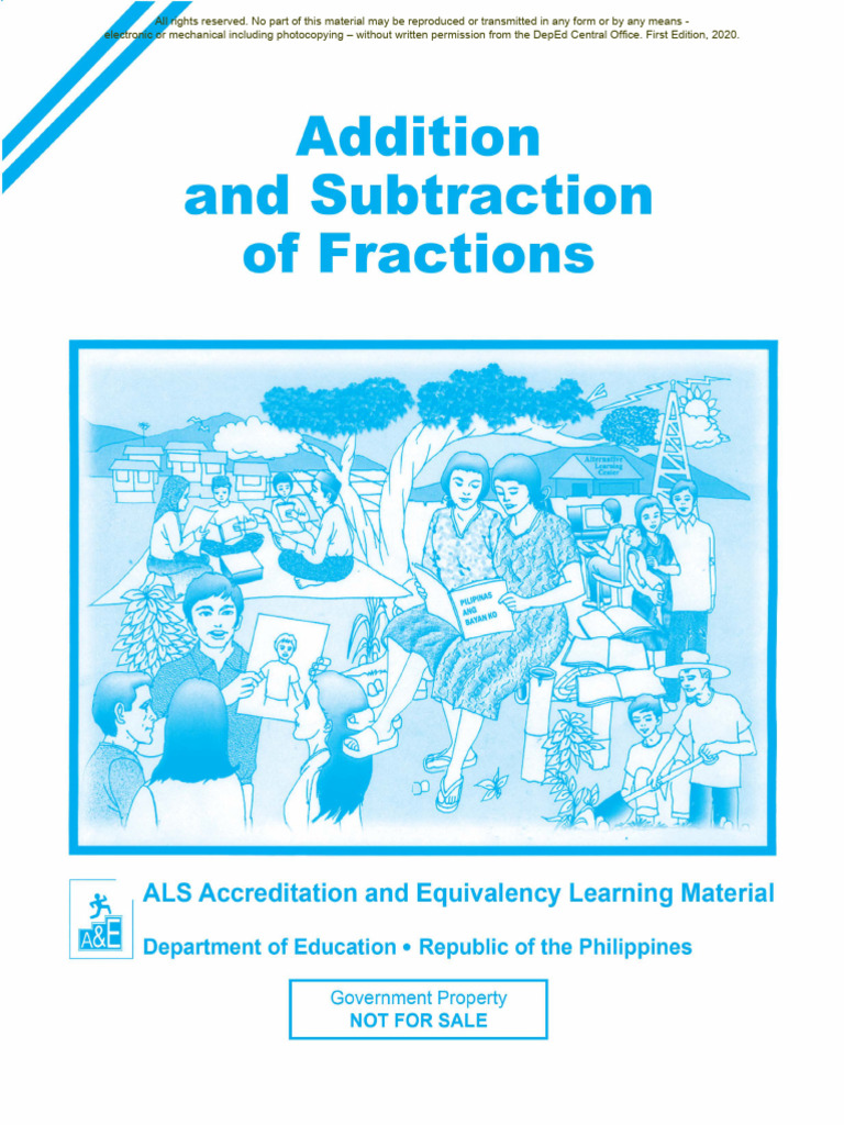 Addition and Subtraction of Fractions v1 | PDF | Subtraction | Career ...