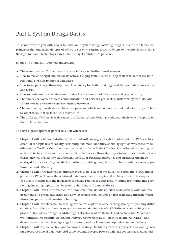 01 I. System Design Basics - System Design On AWS | PDF