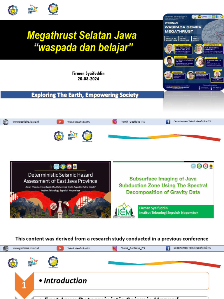 Waspada Gempa Megathrust 20-08-2024 - Materi Webinar Teknik Geofisika ...