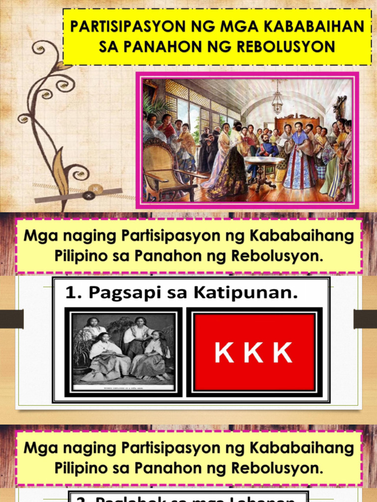 Kontribusyon NG Mga Kababaihan Sa Panahon NG Rebolusyon | PDF