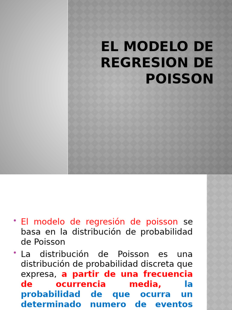 El Modelo de Regresion de Poisson (17 A) | PDF