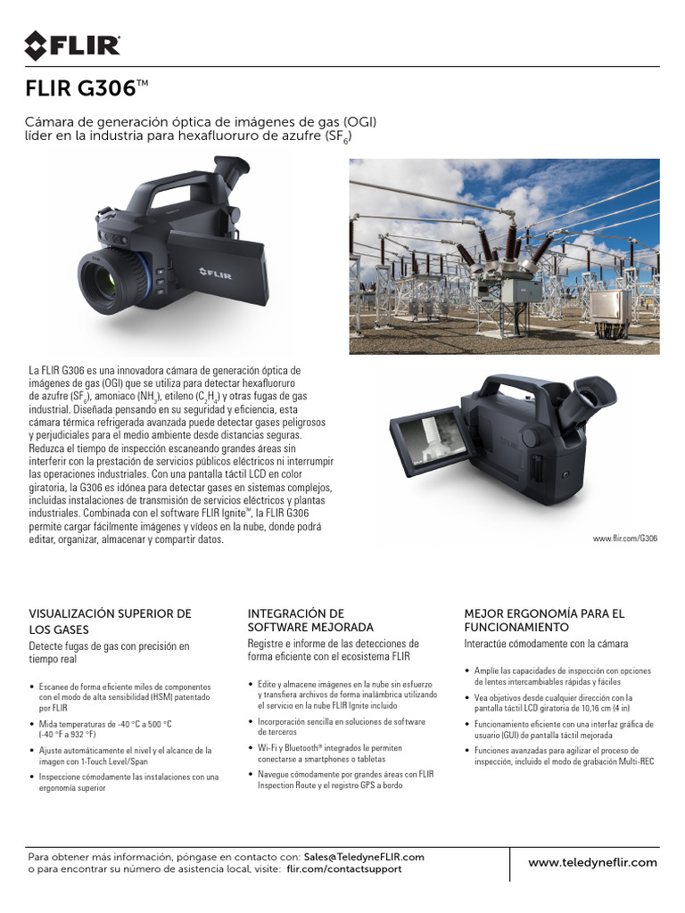 FLIR G306 Datasheet es-ES | PDF | Amoníaco | Pantalla táctil