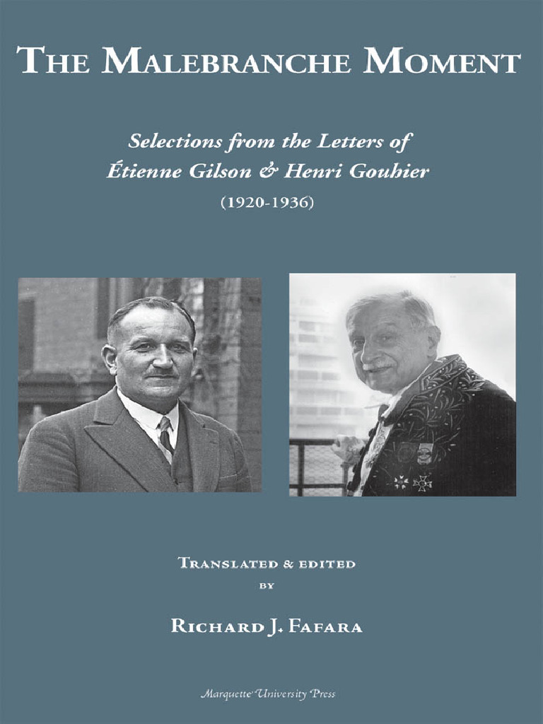 Malebranche Moment From Letters of Gilson & Gouhier (1920-1936) | PDF ...