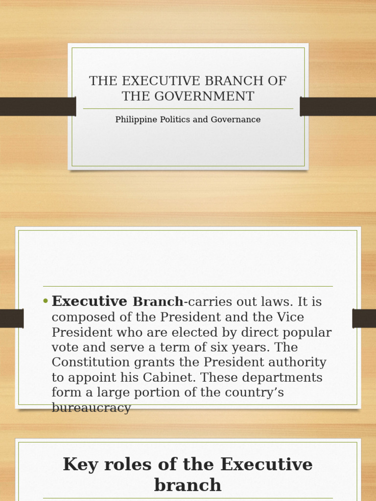 Overview of the Philippine Executive Branch | PDF | Presidents Of The ...