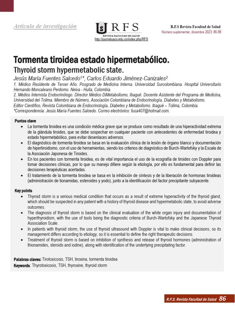 10 +tormenta+tiroidea+estado+hipermetabólico +86-98 | PDF