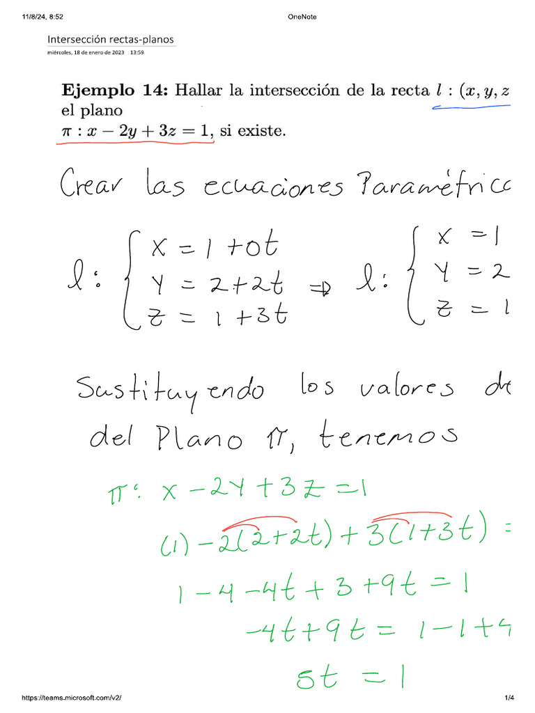 Interseccion Entre Rectas y Planos | PDF