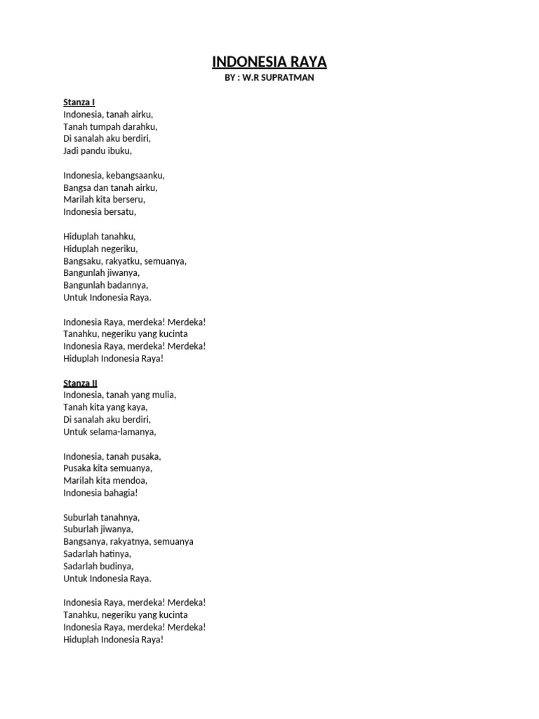 Lirik Indonesia Raya | PDF