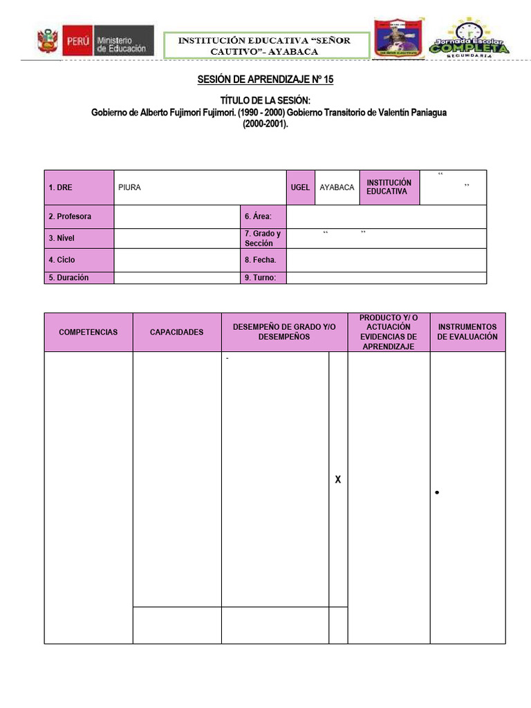 Sesión de Aprendizaje #15-2024 5° Grado CCSS Prof. Yemira Quispe Checalla | PDF