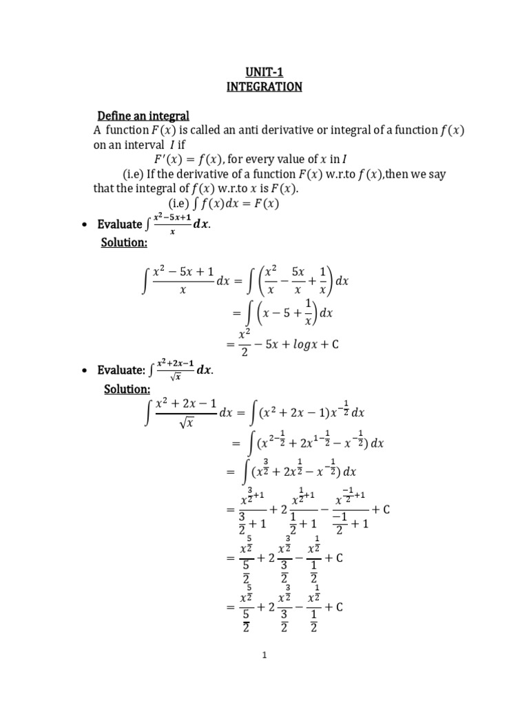 Unit 1 MATH II | PDF