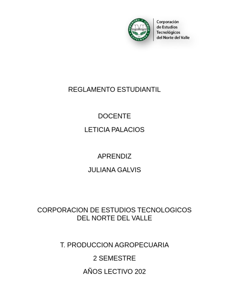 Reglamento Estudiantil | PDF