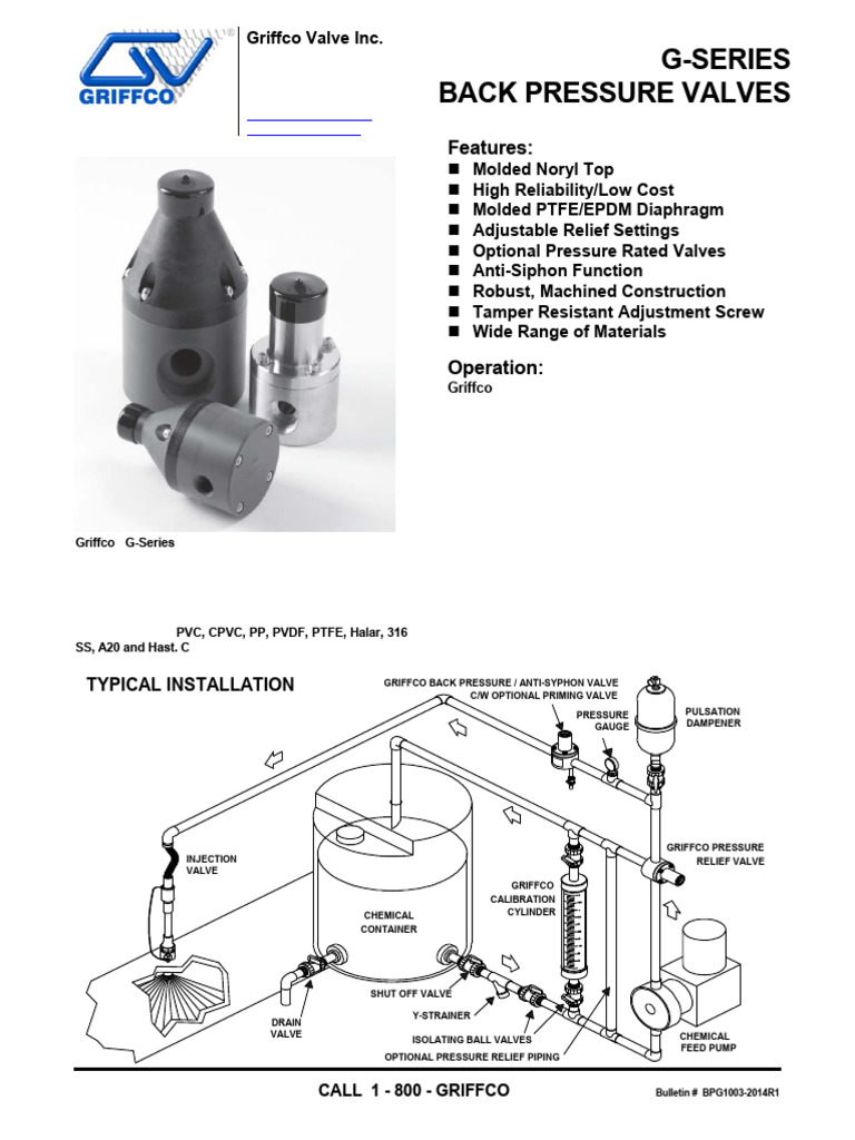 Griffco BPG Back Pressure Valve | PDF