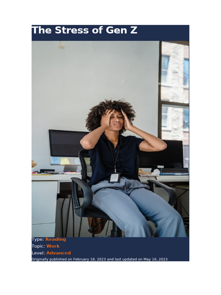 The Stress of Gen Z | PDF