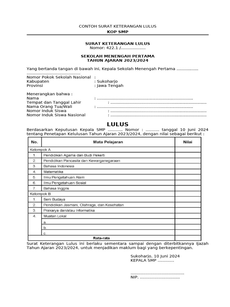 Format SKL 2024 | PDF