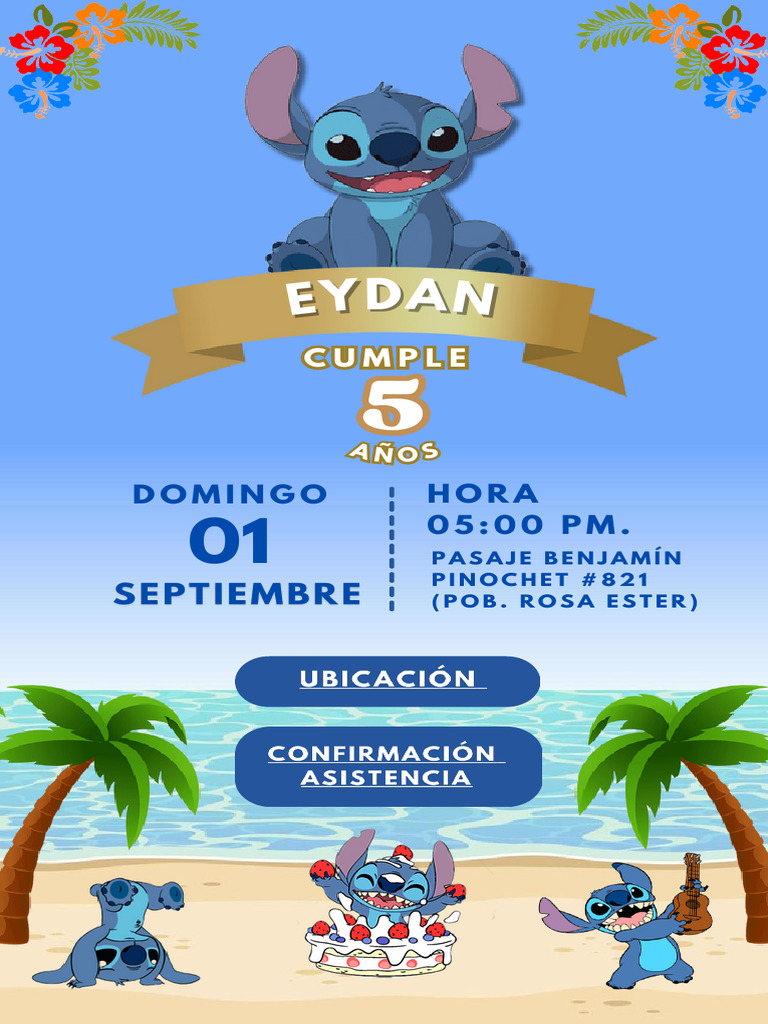 Invitacion Cumpleaños Eydan | PDF