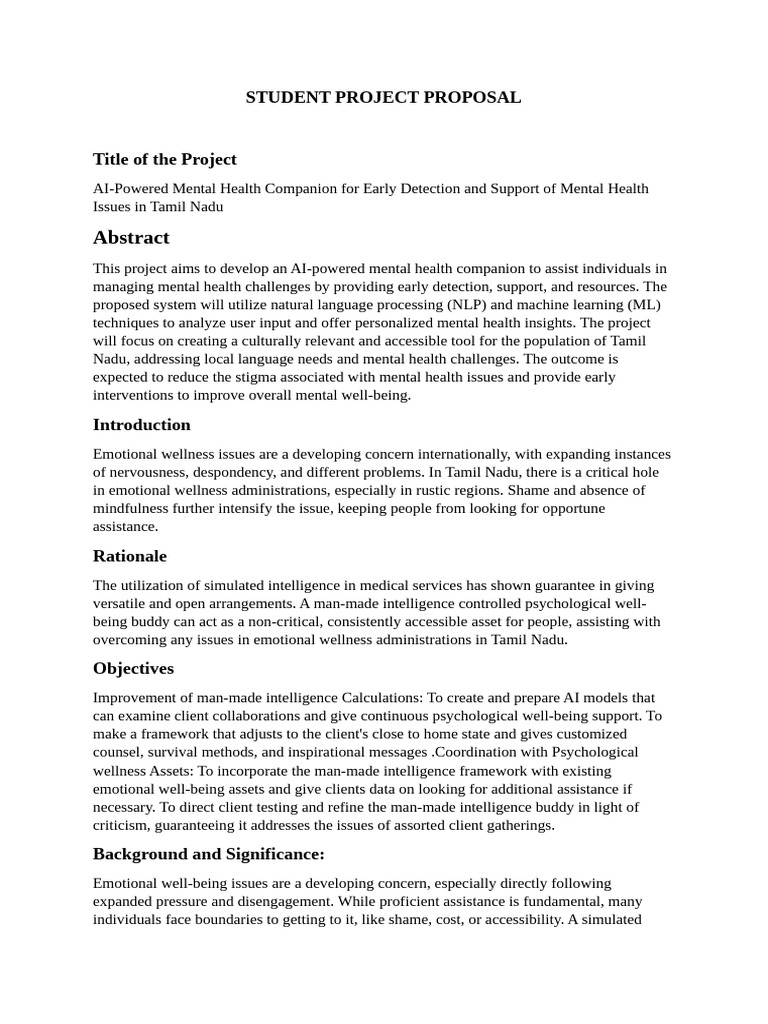 Student Project Proposal | PDF