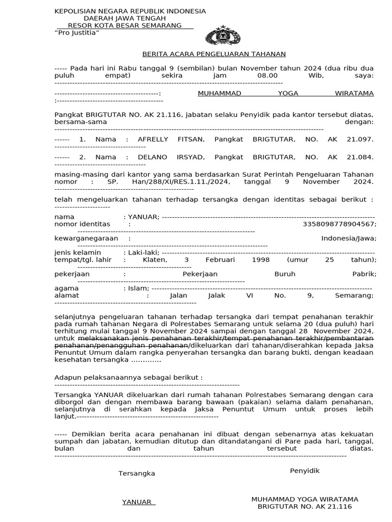 BA. Pengeluaran Tahanan. | PDF