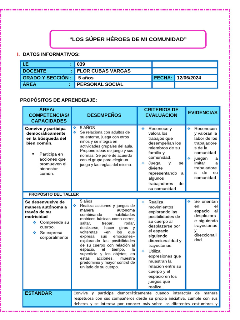 Sesion 3"los Súper Héroes de Mi Comunidad" | PDF