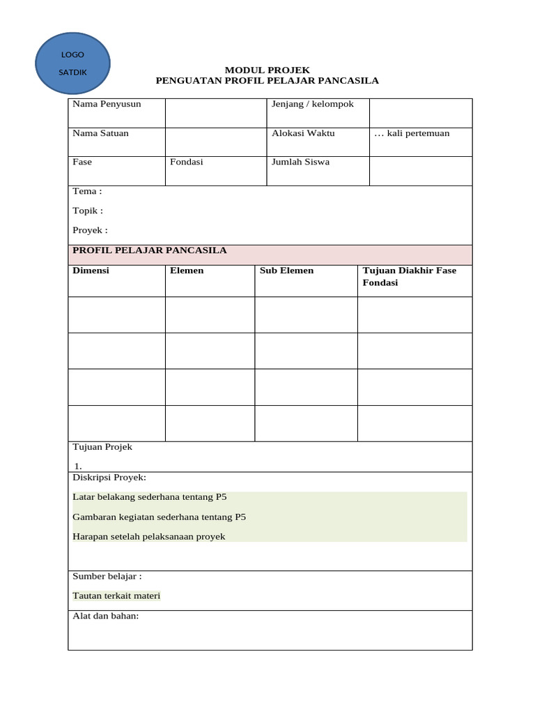 (Contoh) Modul Proyek PAUD | PDF | Seni