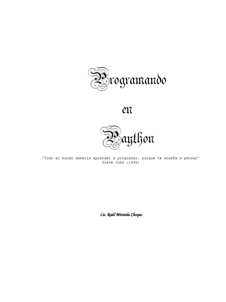 Programando en Python | PDF