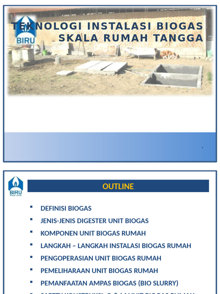 Teknologi Instalasi Biogas Skala Rumah Tangga (Dewa) | PDF