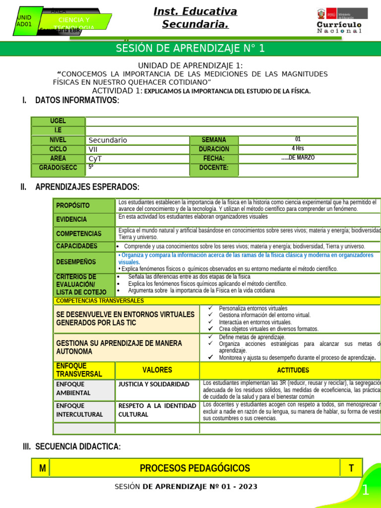 5º Ses Act 1 Cyt U1 | PDF | Career & Growth