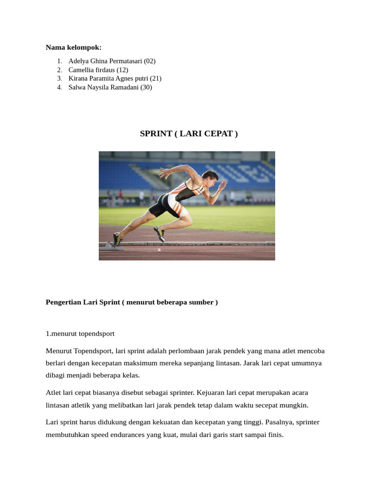 Tugas Pjok SPRINT | PDF