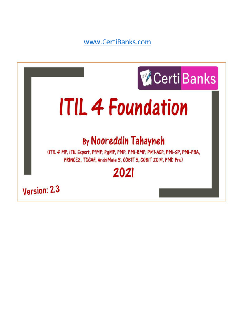 ITIL 4 Foundation Study Material V2.3 | PDF