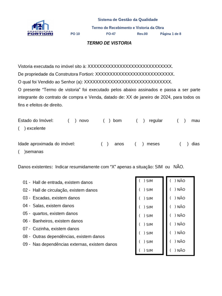 Modelo Laudo de Vistoria | PDF