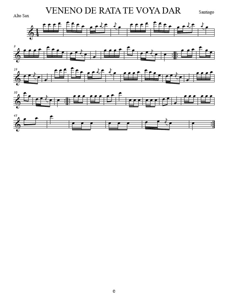 Veneno de Rata Te Voya Dar1 - Alto Sax | PDF