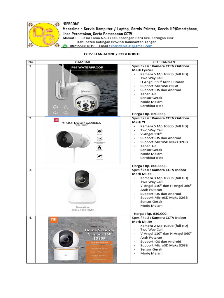 Update Harga CCTV | PDF