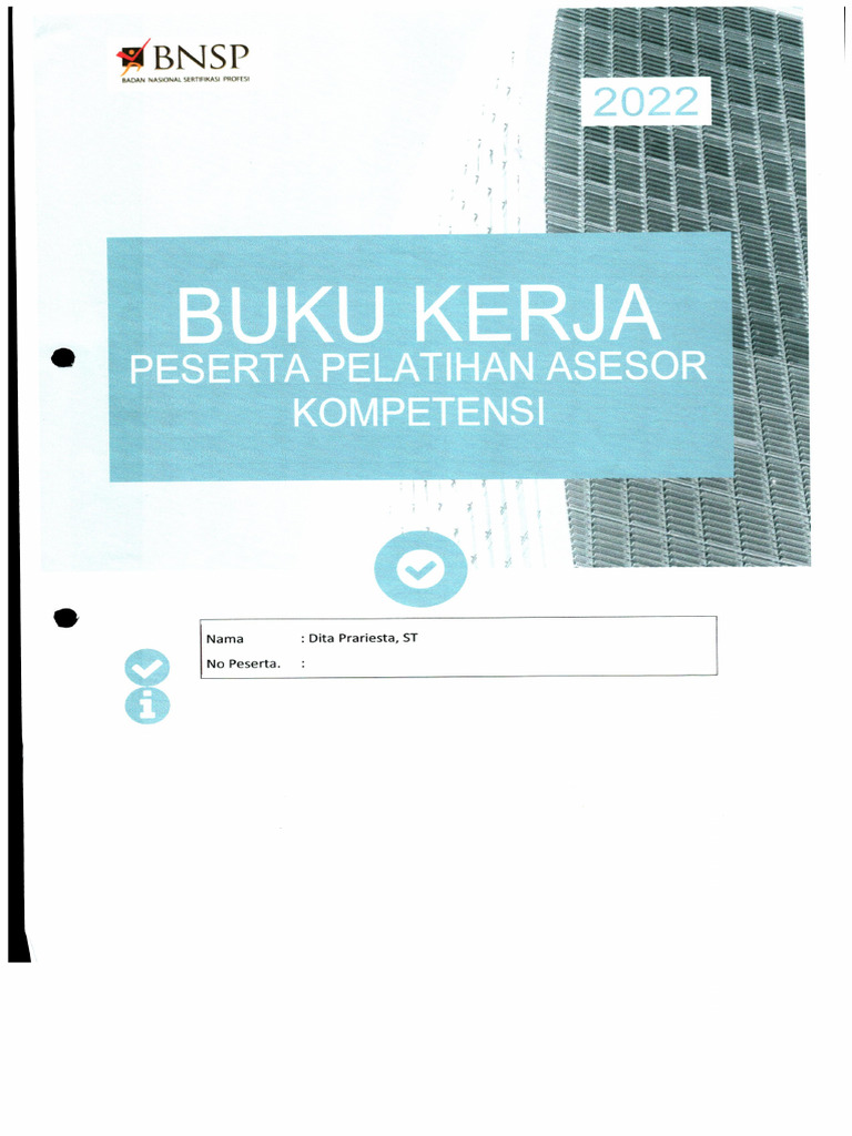 Scan Buku Kerja Peserta Pelatihan Asesor Kompetensi | PDF
