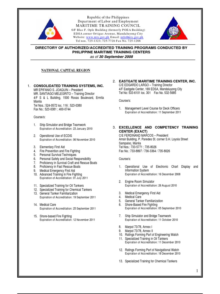 Seatech Training Center Price List 2025 | PDF | Oil Tanker | Ships