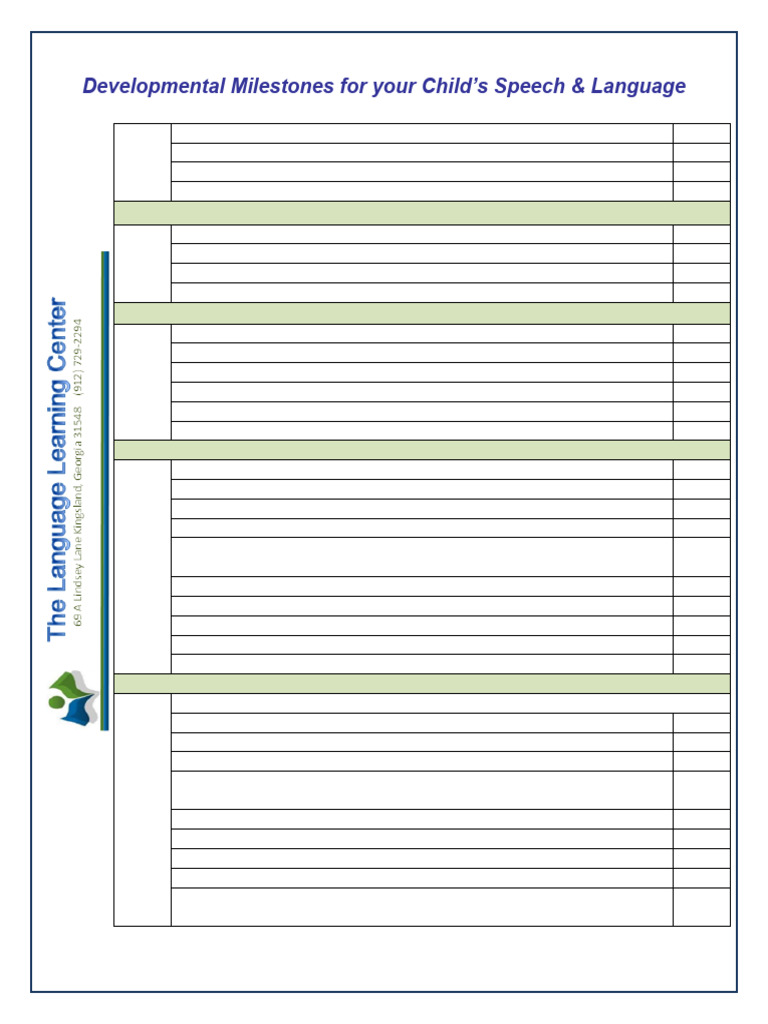 Developmental Milestones Brochure | PDF