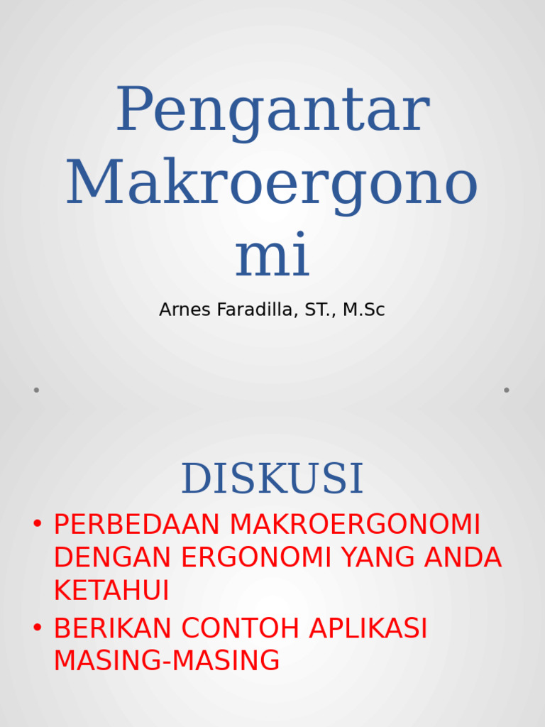 P1 - Pengantar Makro Ergonomi | PDF